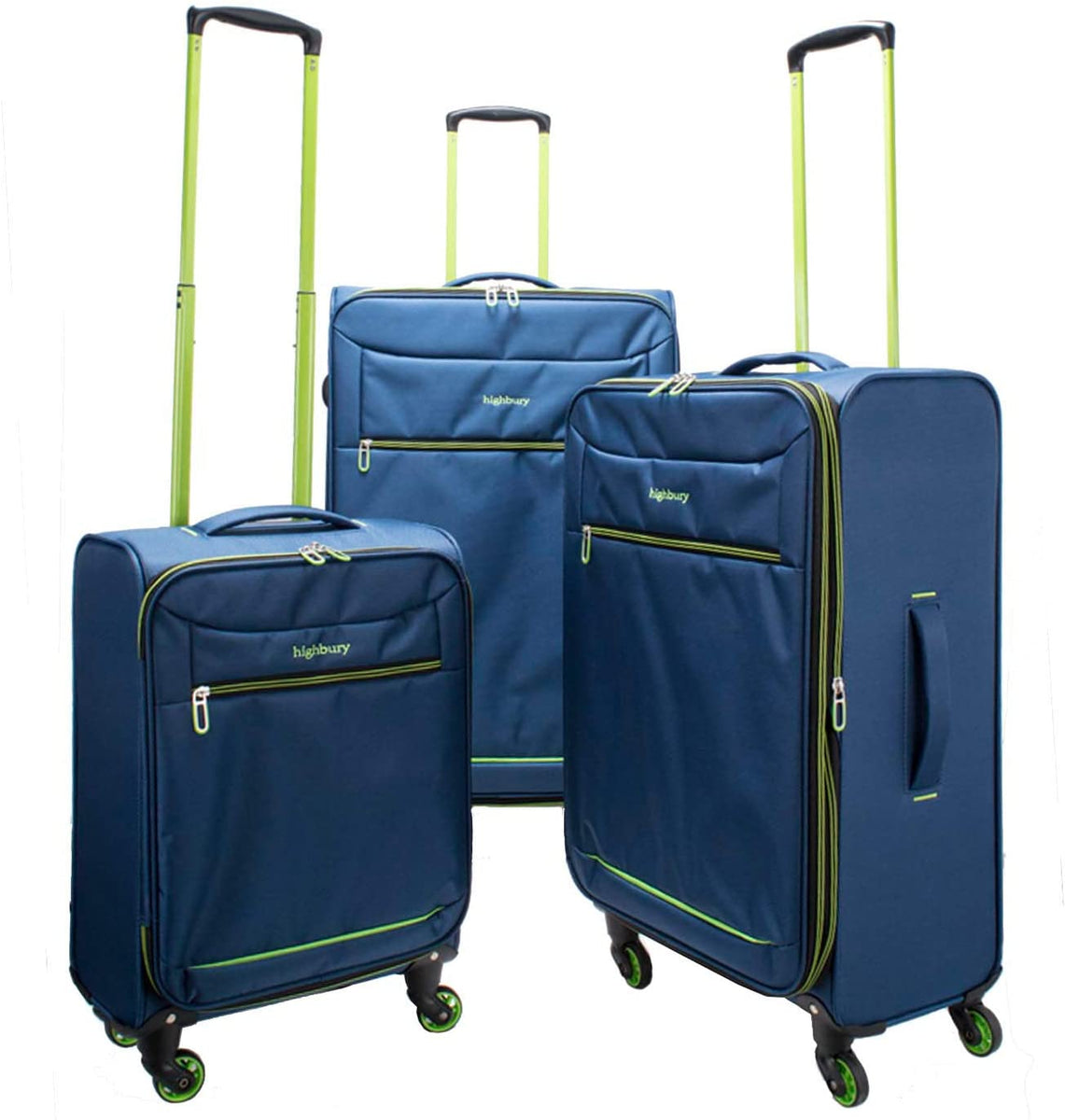 Highbury/DUA Trend Expandable Luggage Cases In Black/Navy/Grey ...
