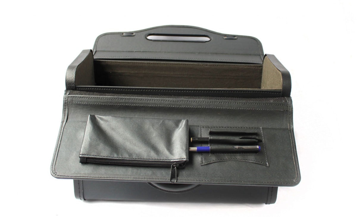Tassia Black Vinyl Pilot Case Briefcase Business Flight Cabin Bag with ...